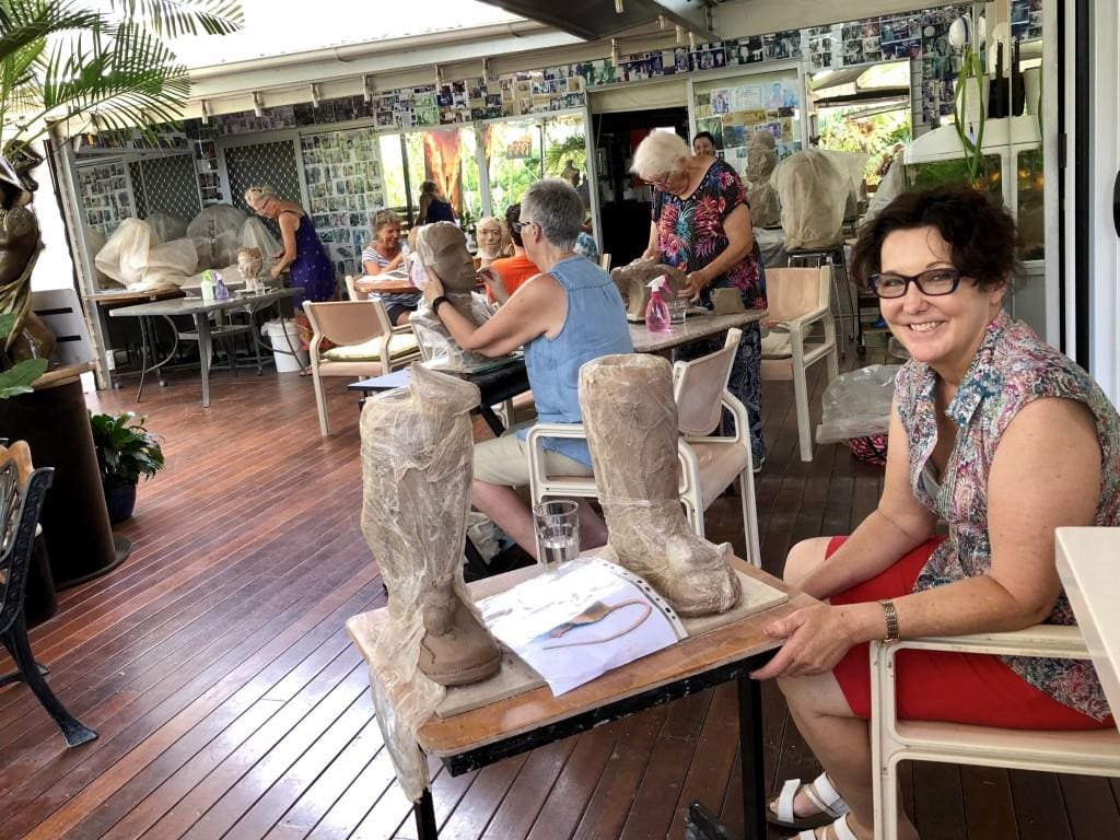 Sculptured life size books are nearly completed by Sheryl during art ...