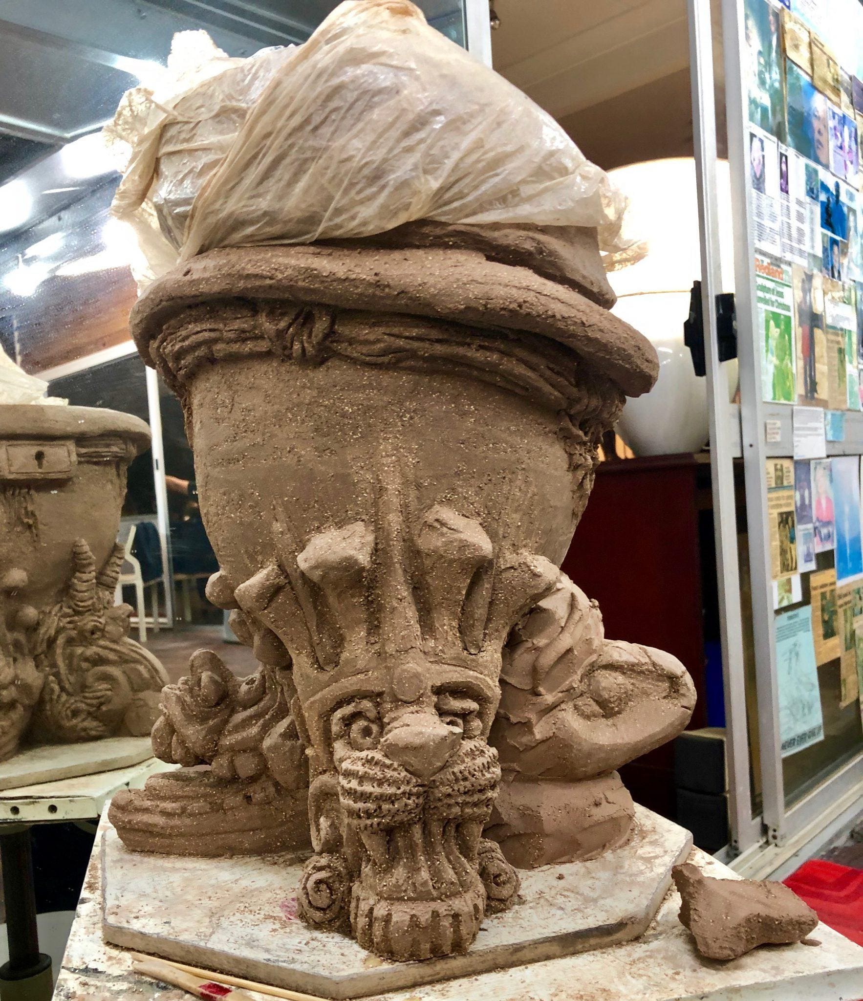 Unusually creative Clay sculpture at art class - Georgettes Art