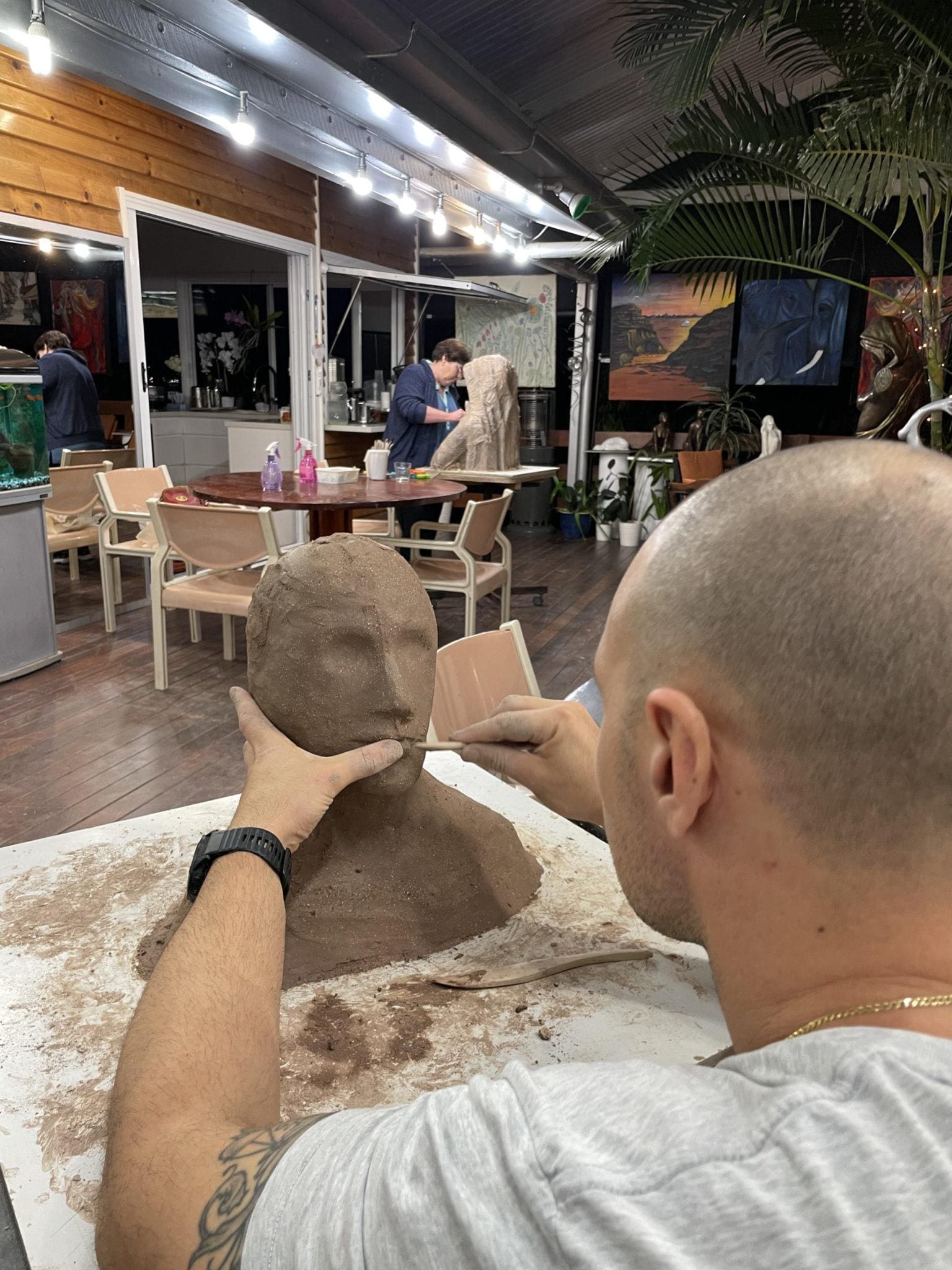 New clay sculpture being created at the art classes - Georgettes Art