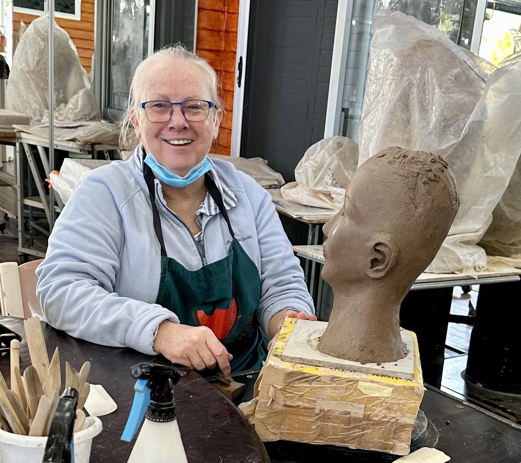 Clay ear being created at the art classes - Georgettes Art